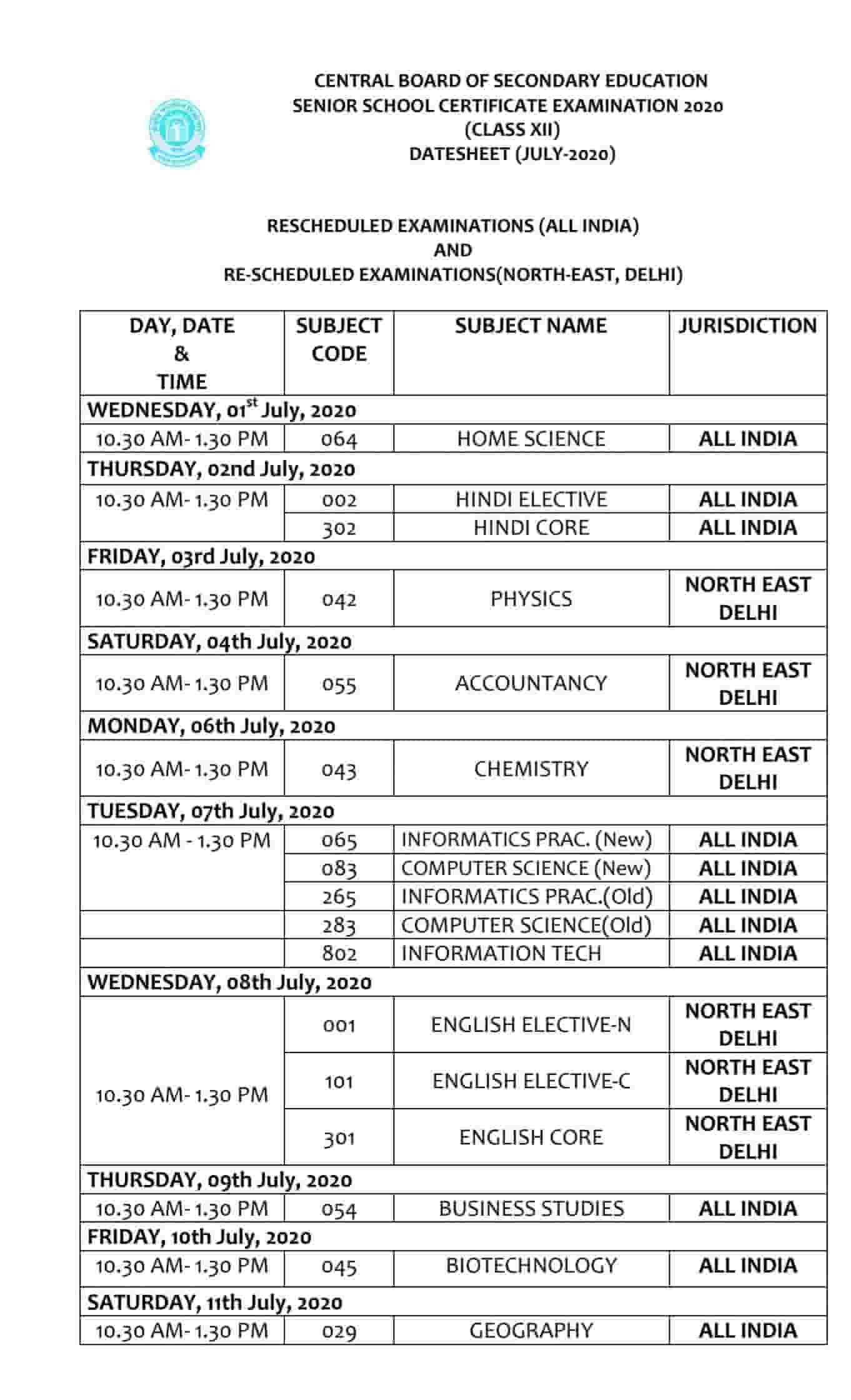 CBSE 10th 12th Classes Date Sheet 2020 NEWS CBSE BOARD 2020 CBSE 10th 12th Classes Date Sheet 2020 NEWS CBSE BOARD 2020